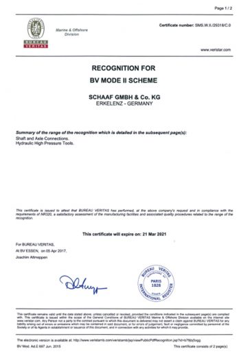 Certificates - SCHAAF - Leading joining technology